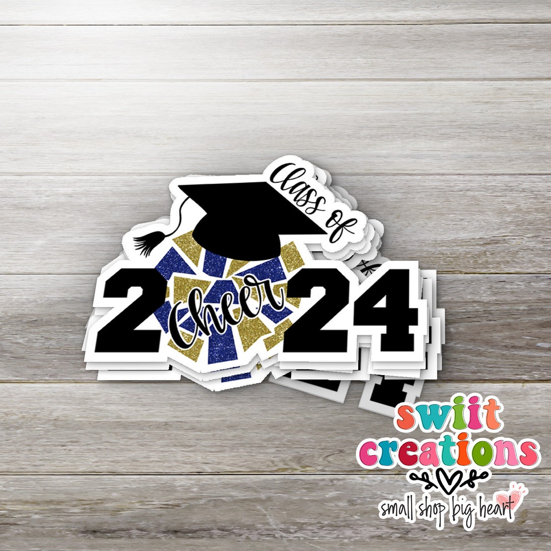 Senior 2024 Cheer Waterproof Vinyl Sticker With Laminate, Cheer Senior ...