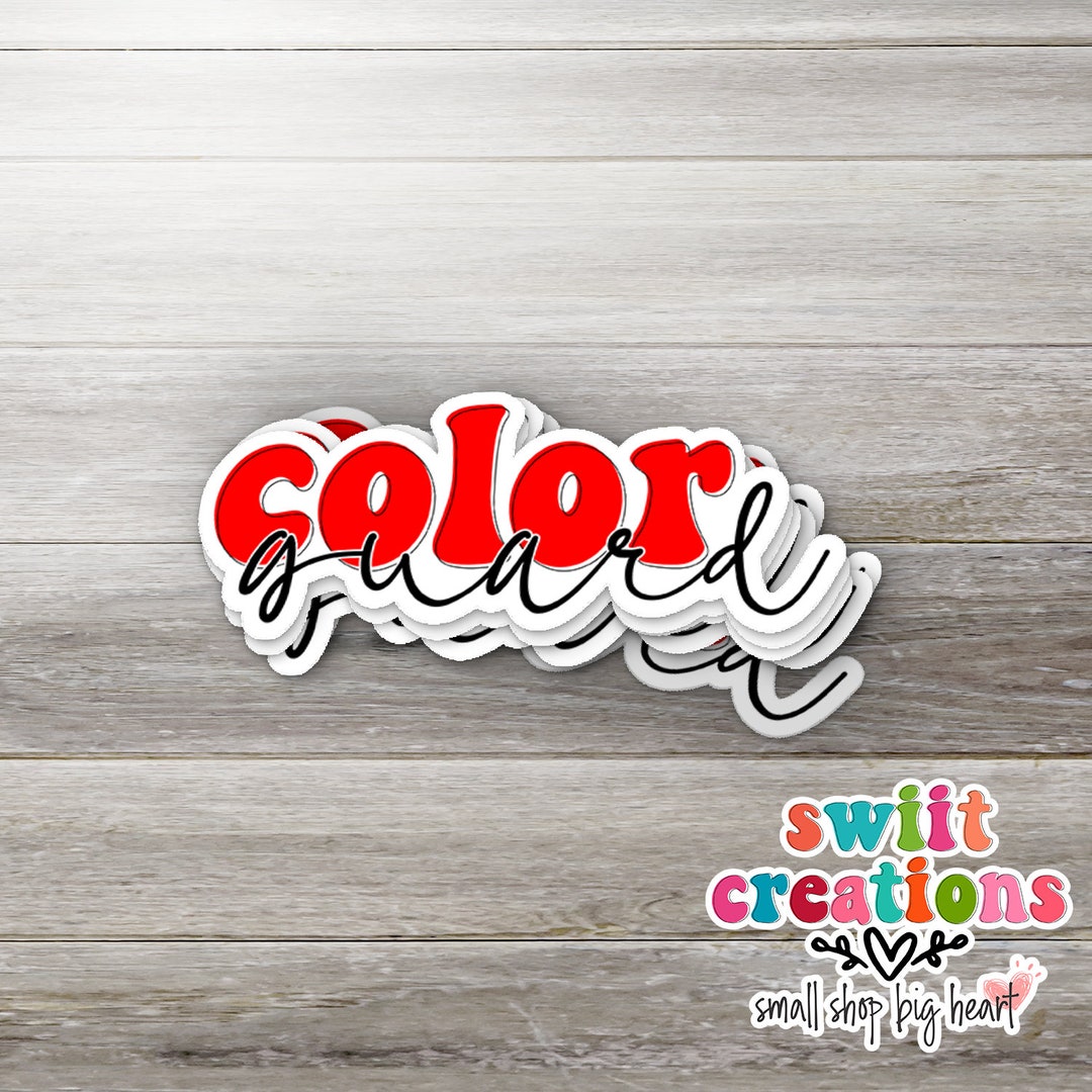 Red Color Guard Waterproof Sticker, Marching Band Sticker, Guard ...