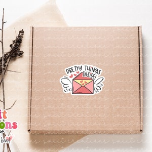 Pretty Things Inside Sticker, Small Business Sticker, Packaging Sticker ...