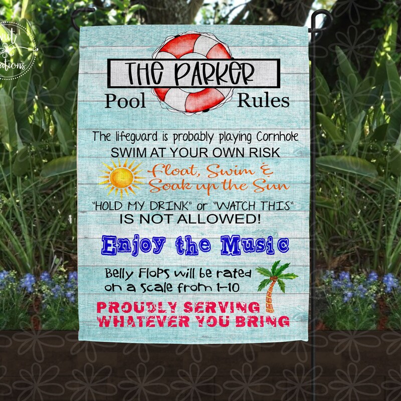 Pool Rules Sign - Etsy
