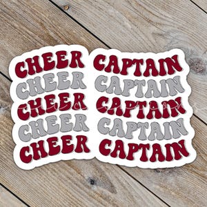 Cheer Captain Waterproof Vinyl Sticker With Laminate, Burgundy and ...