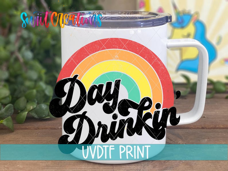 Day Drinking UV DTF | Cup Wrap | Coffee Mug Transfer | Libby Wrap ...