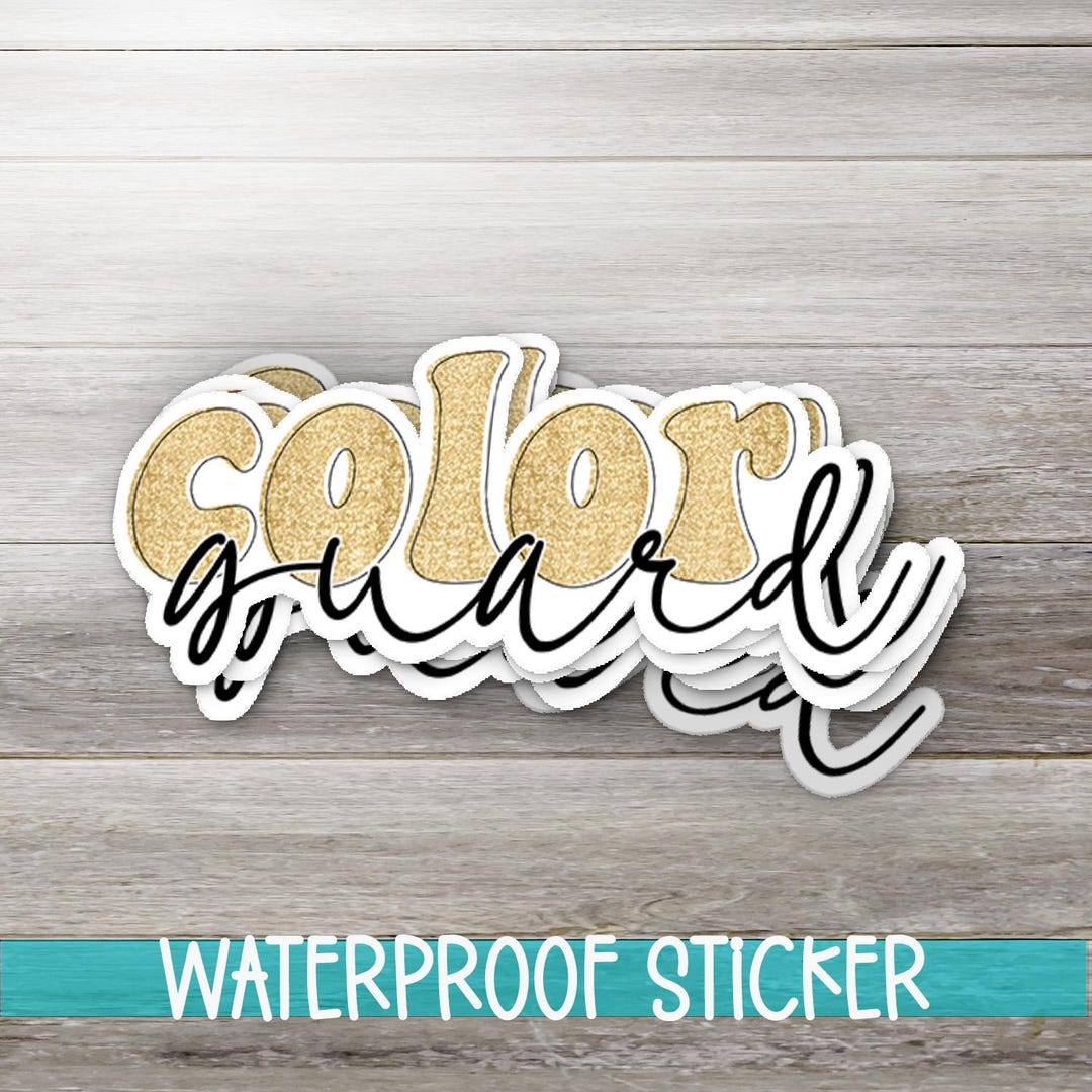 Gold Color Guard Waterproof Sticker, Marching Band Sticker, Guard ...