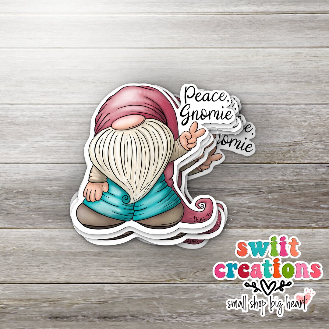 Peace Gnomie Sticker, Peace Sticker, wasserfester Vinyl Laptop Sticker ...