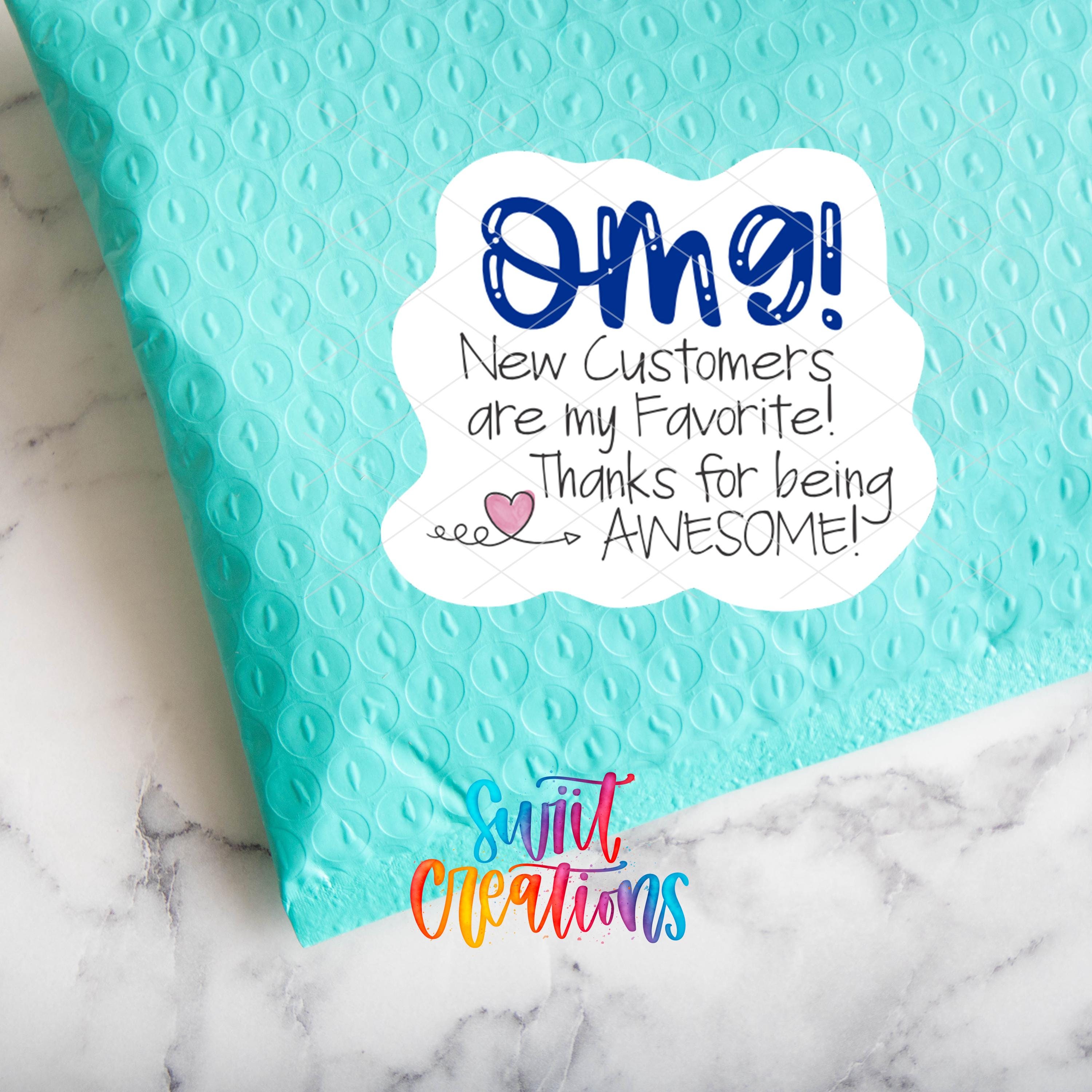 OMG New Customer Sticker | Thank You for Your Order Label | First Time ...