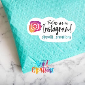 Custom Instagram Handle Sticker | Follow Me on Instagram Label for ...