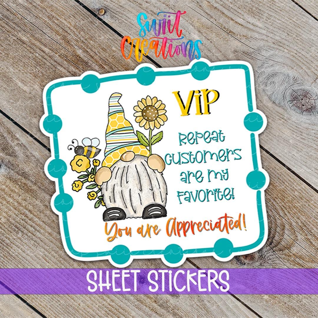 VIP Repeat Customer Sticker | You Are Appreciated Label | Small ...