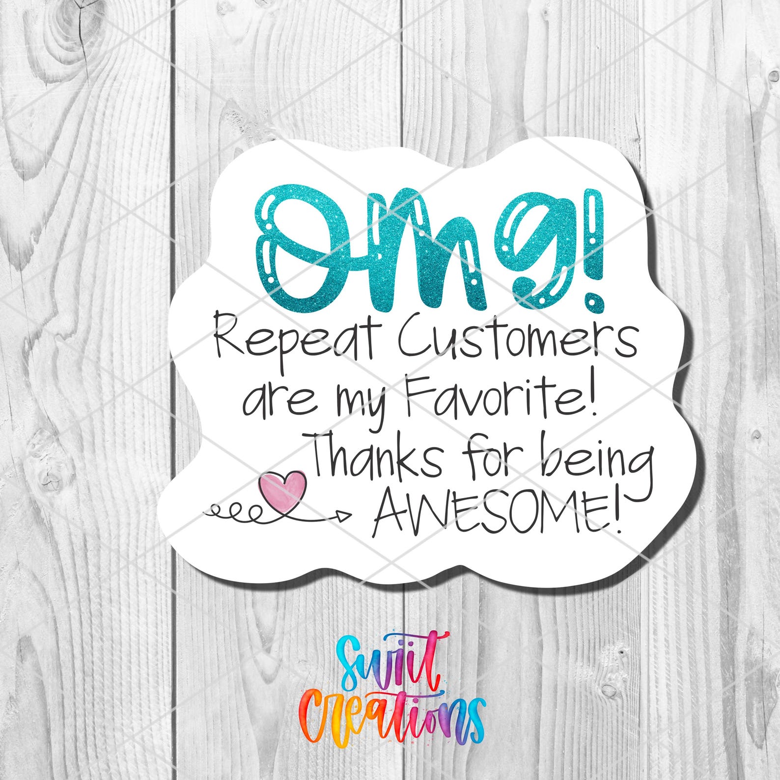 OMG Repeat Customer Sticker | Thanks for Being Awesome Label | Small ...