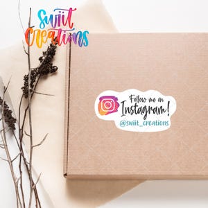 Custom Instagram Handle Sticker | Follow Me on Instagram Label for ...