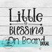 Little Blessing on Board Decal Sticker Baby on Board Decal - Etsy
