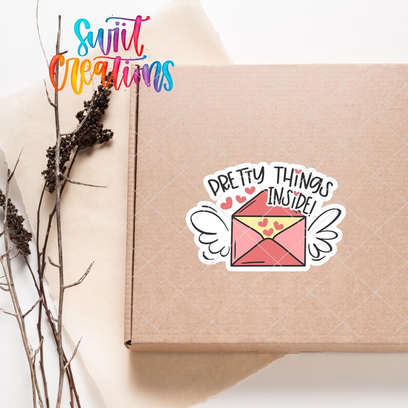 Pretty Things Inside Sticker | Happy Mail Packaging Sticker | Small ...