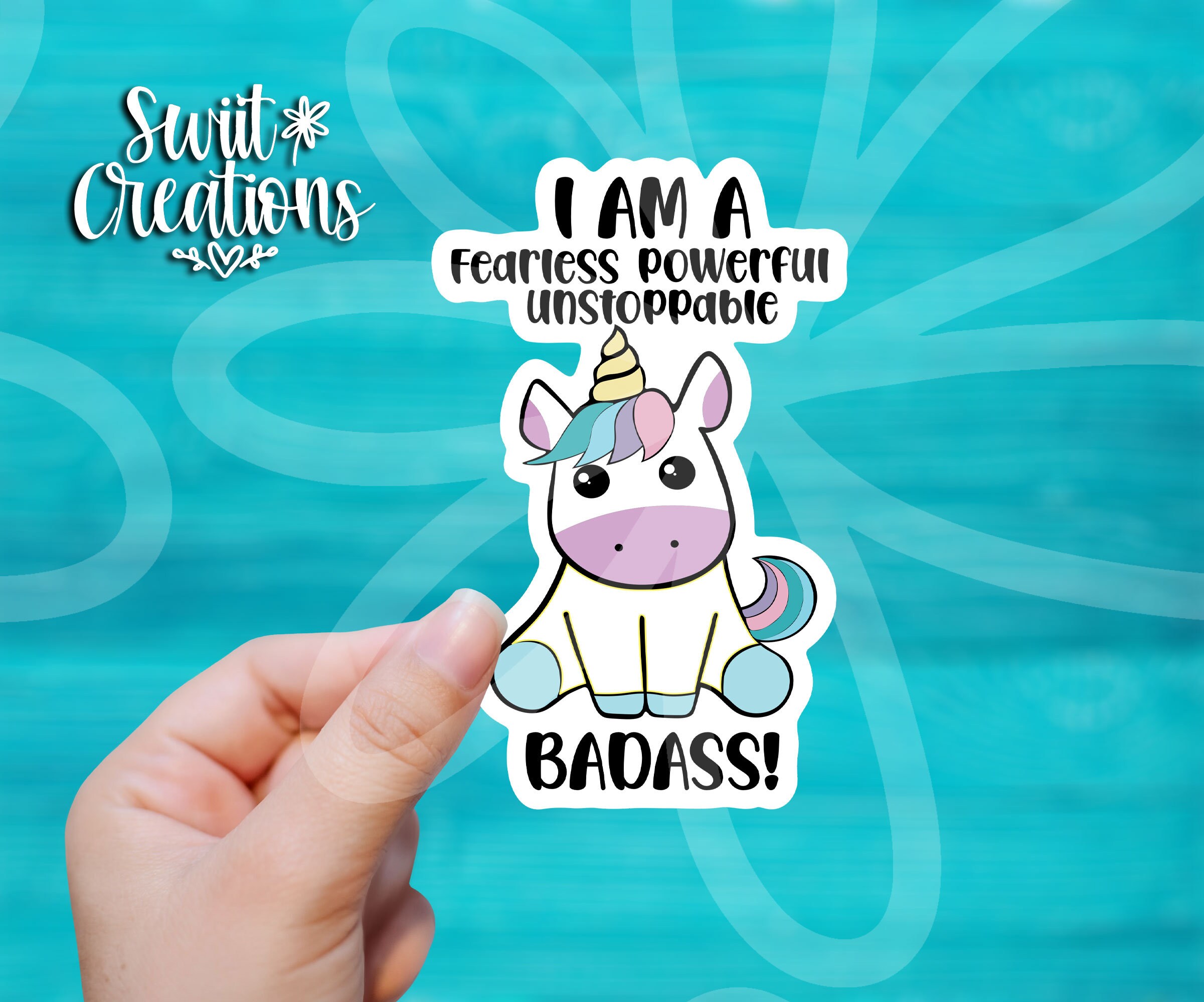 Unicorn Sticker Badass Sticker Vinyl Sticker Unstoppable - Etsy