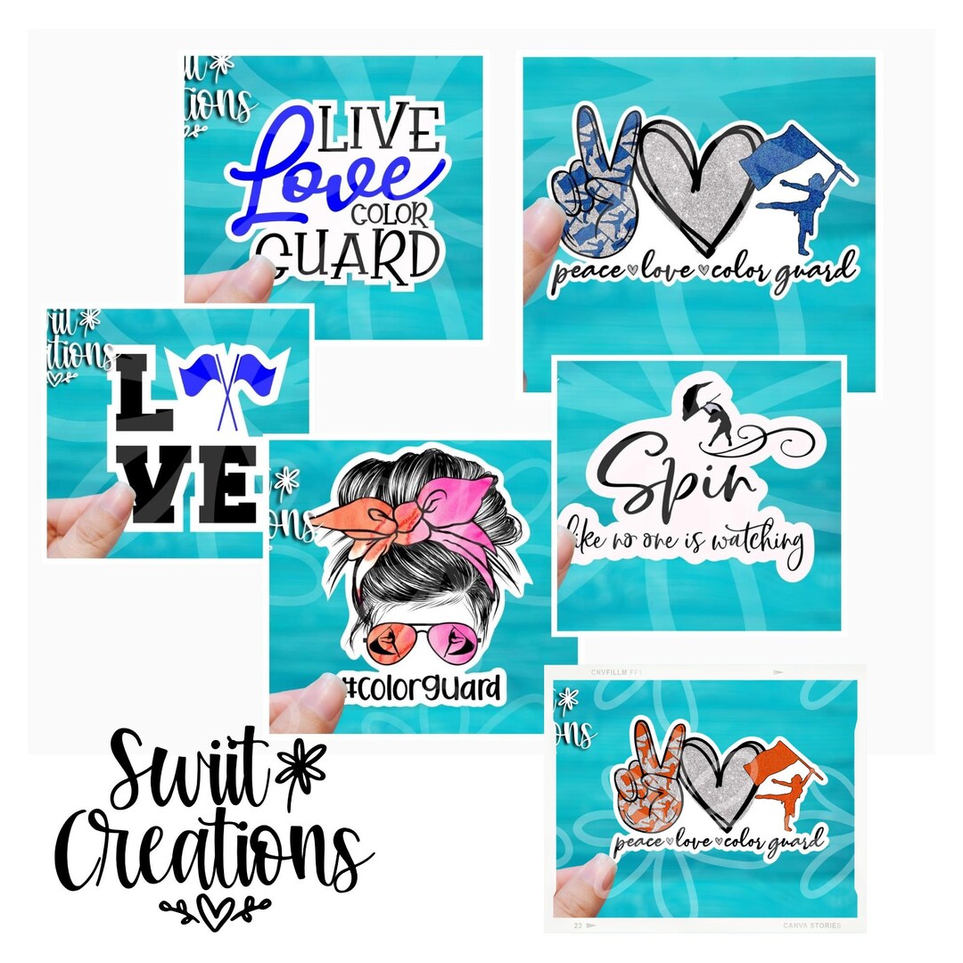 Color Guard Sticker, Marching Band Sticker, Messy Bun, Band Sticker ...