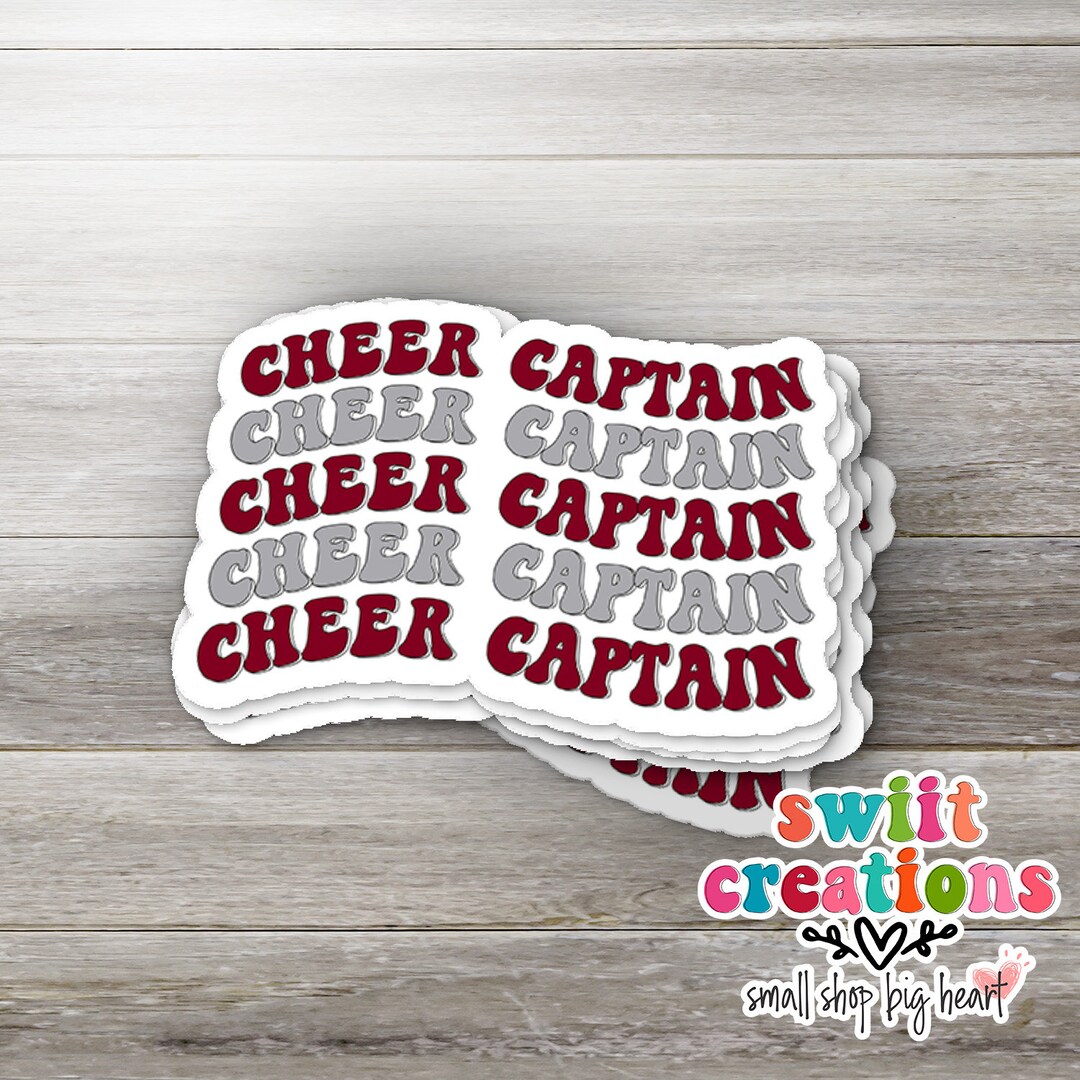 Cheer Captain Waterproof Vinyl Sticker With Laminate Burgundy - Etsy