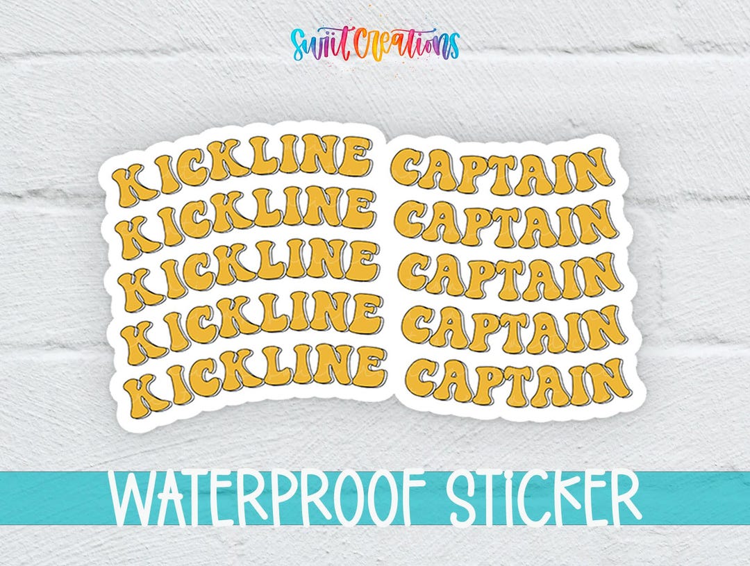 Kickline Captain Gold Retro Sticker | Waterproof Vinyl Team Captain ...