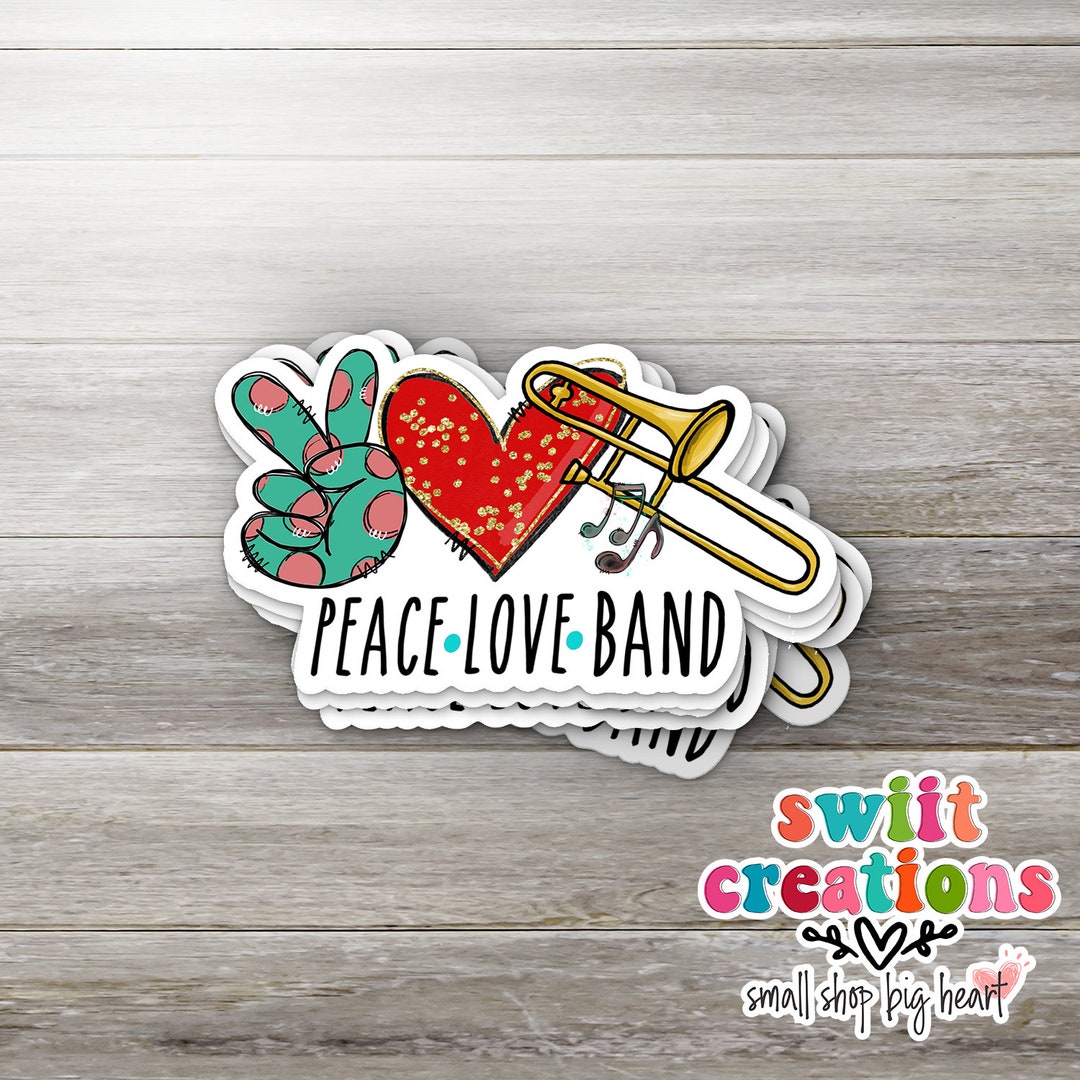 Peace Love Trombone Sticker Fun Sticker Vinyl Laptop - Etsy