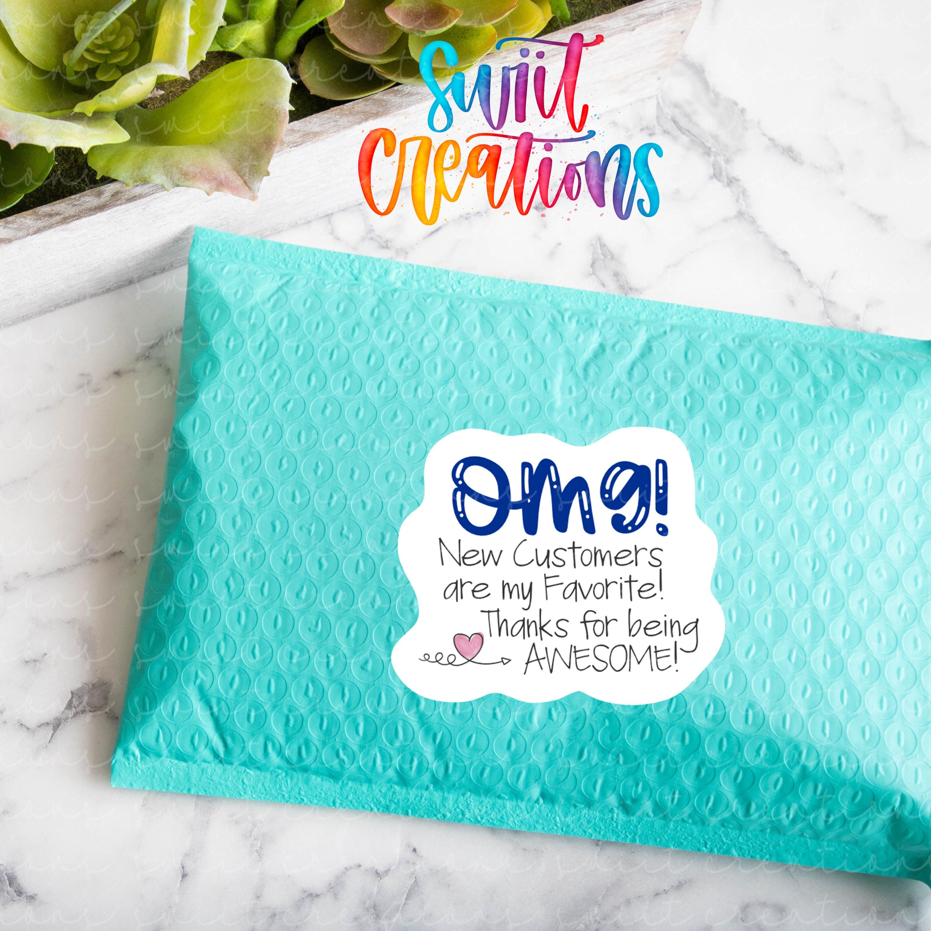 OMG New Customer Sticker | Thank You for Your Order Label | First Time ...