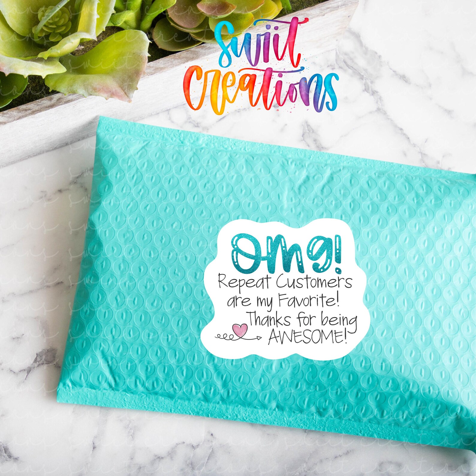 OMG Repeat Customer Sticker | Thanks for Being Awesome Label | Small ...