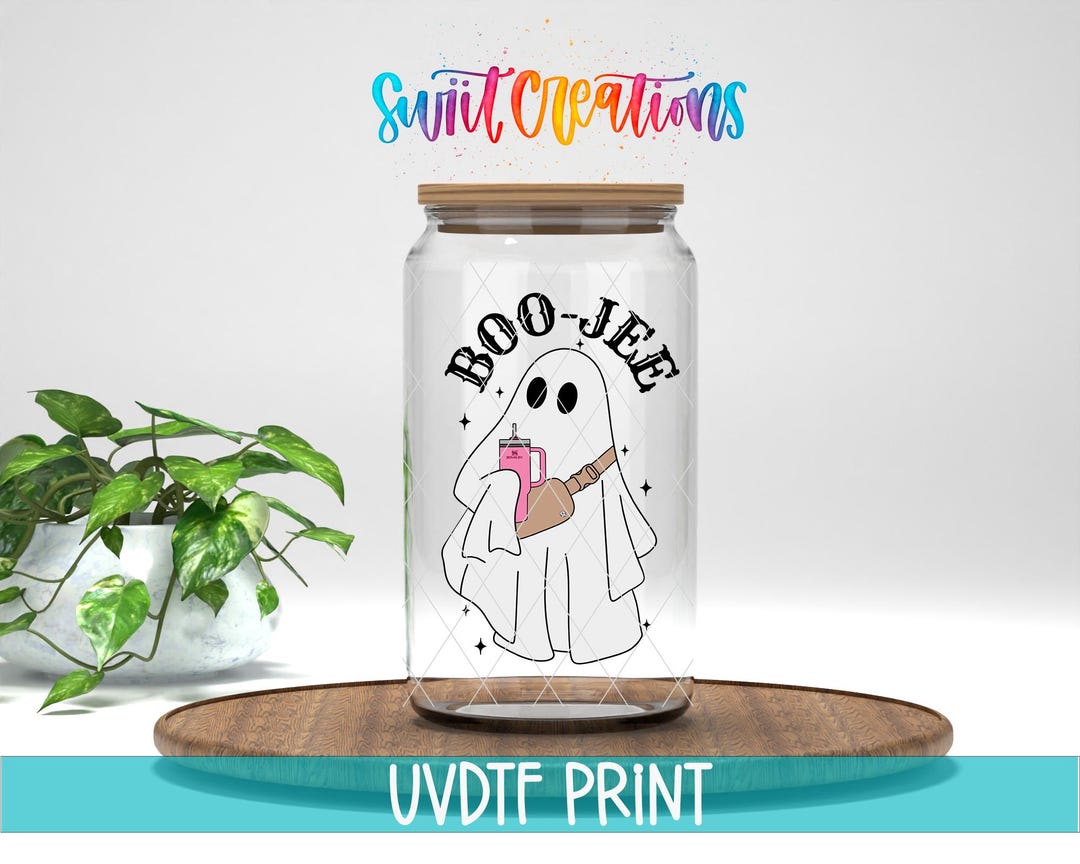 Boo-jee Uv Dtf 16oz Libbey Glass Cup Tumbler Wrap Size: 3w X 4.7h Libby ...