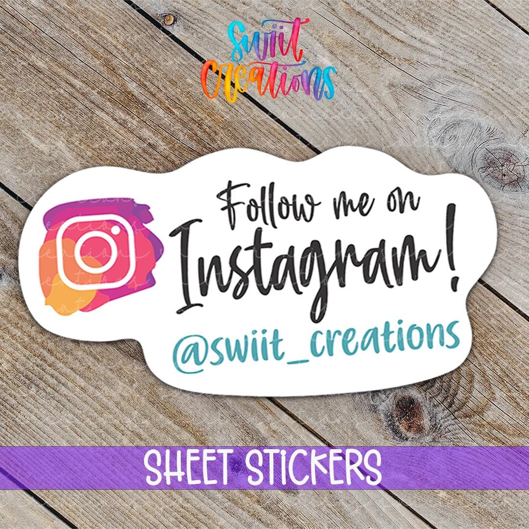Custom Instagram Handle Sticker | Follow Me on Instagram Label for ...