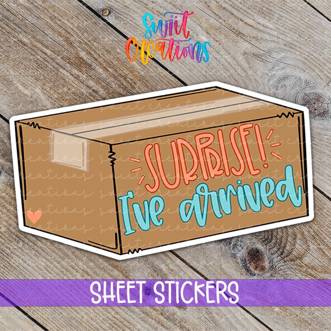 Surprise I’ve Arrived Sticker | Fun Shipping Label Sticker | Small ...