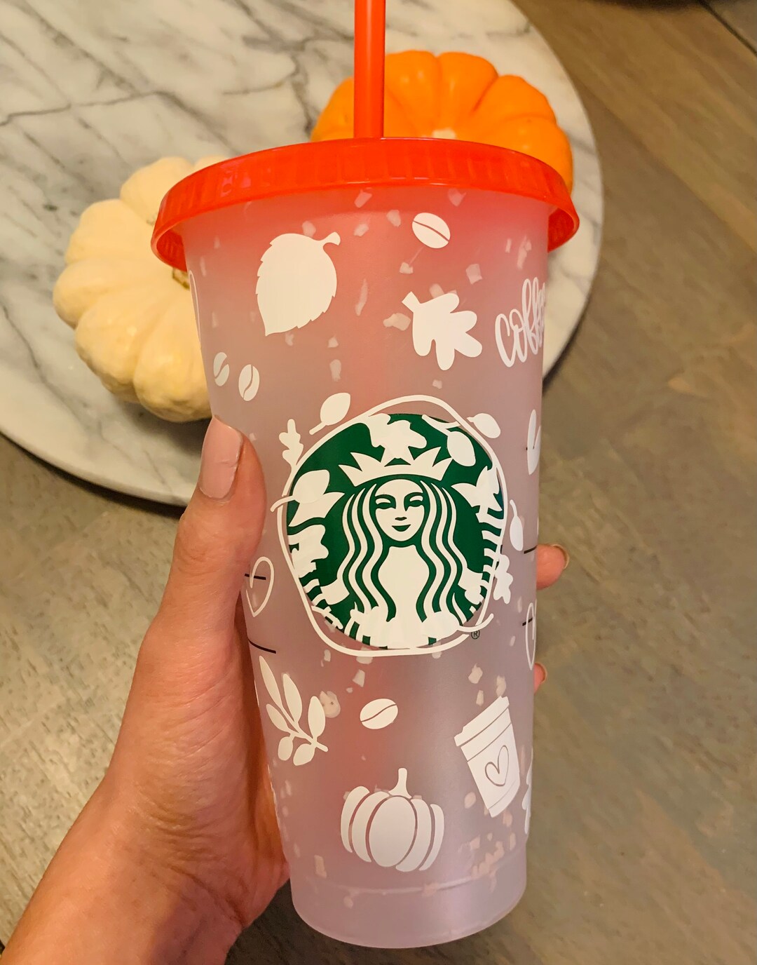 Fall Venti Orange Color Changing Cold Cup - Etsy