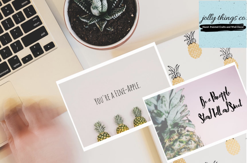 FOUR Digital Downloads 4 Printable PDF Pineapple | Etsy