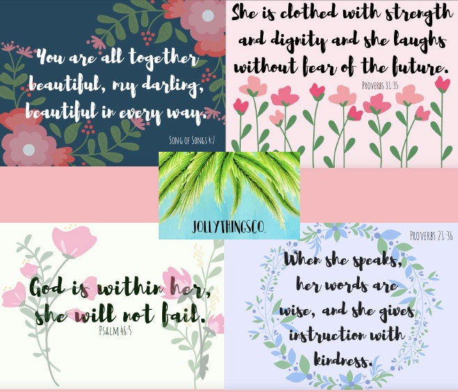 FOUR Digital Downloads 4 Printable PDF Bible Verse | Etsy