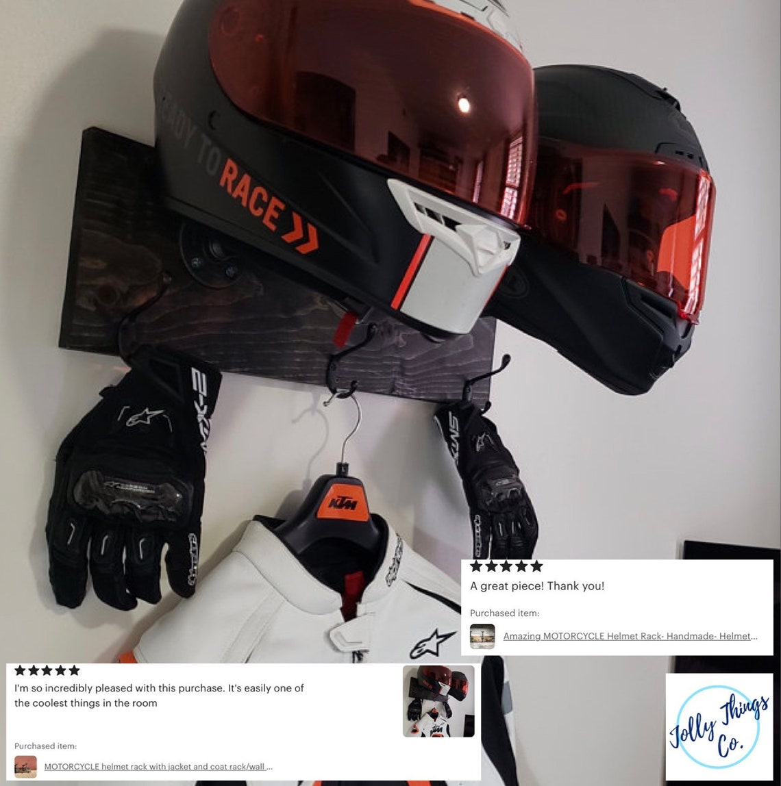 Amazing MOTORCYCLE Helmet Rack Handmade Helmet Storage | Etsy
