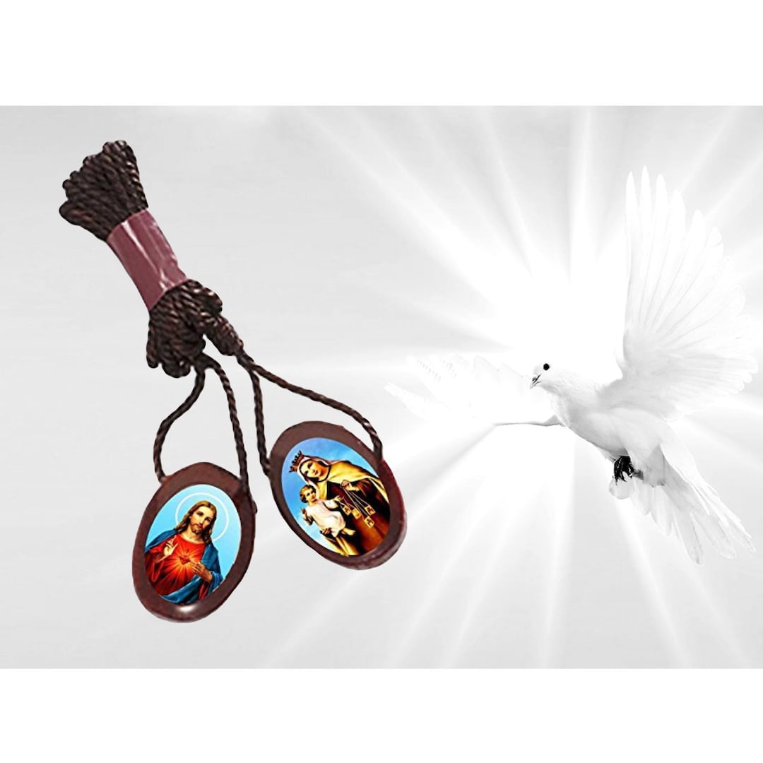 Small Wooden Scapular Necklace - Etsy