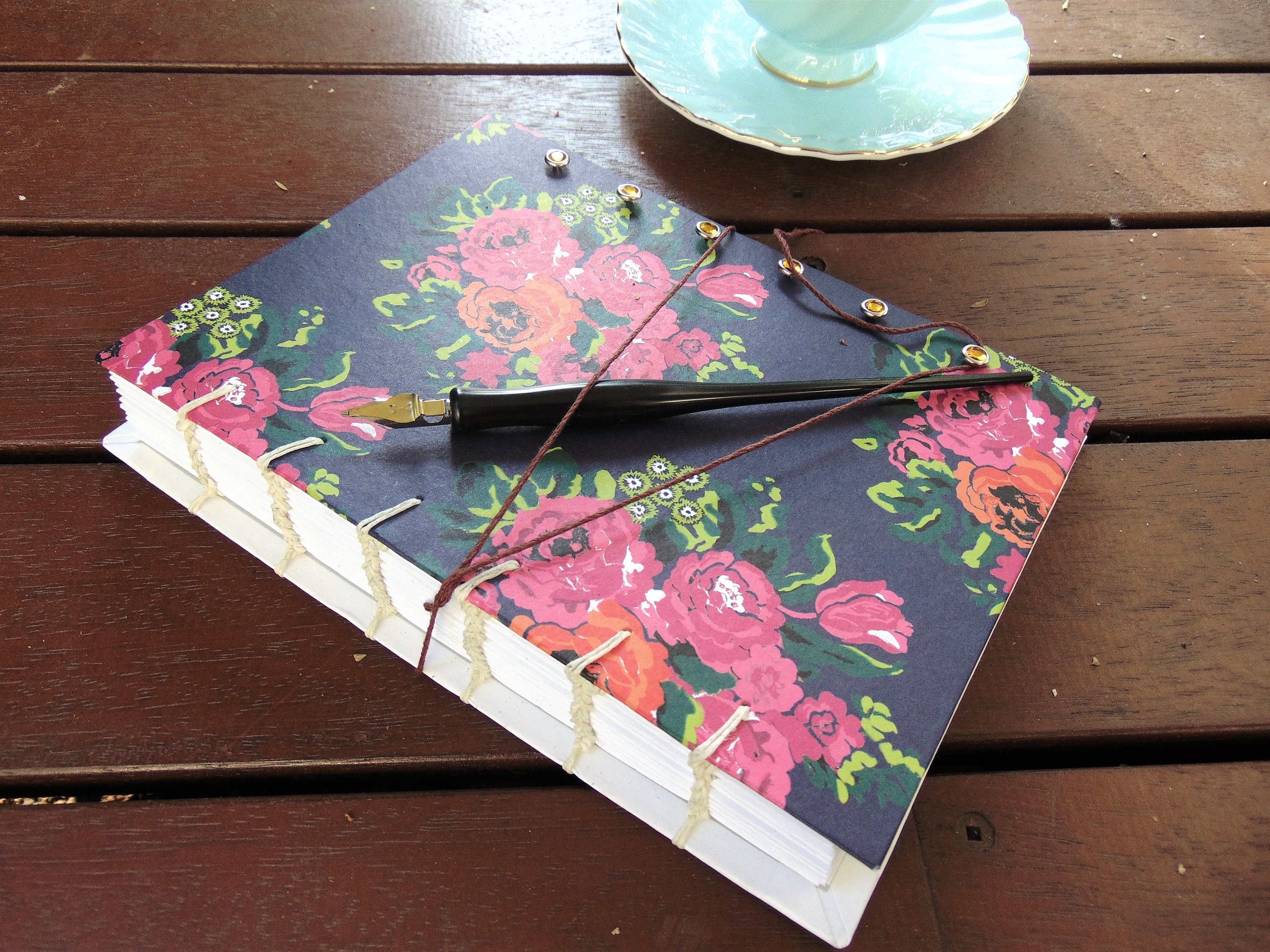 Rose Garden Coptic Stitch Journal: Handmade A5 Notebook - Etsy