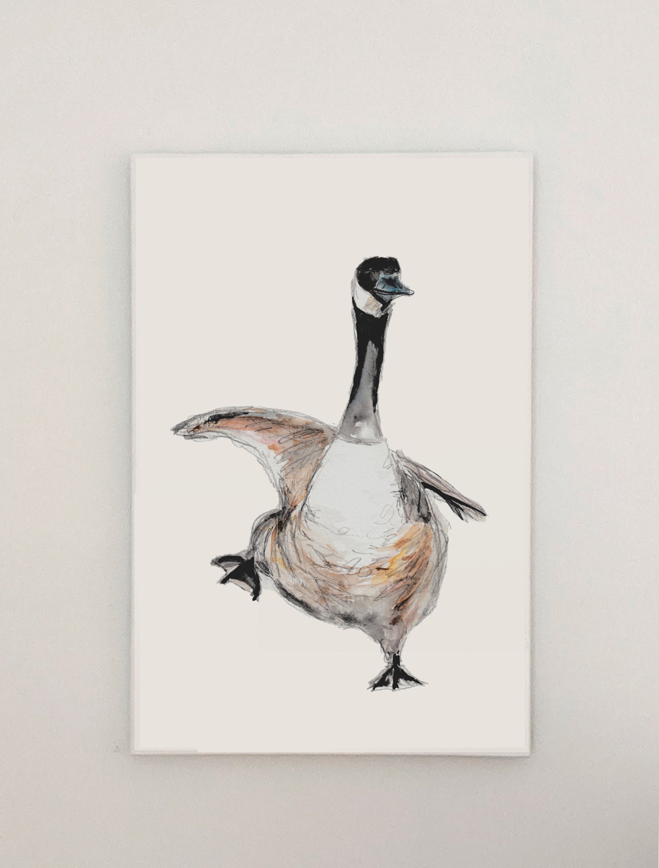 Canadian Goose Painting Art Print Birds Wall Decor Animals | Etsy