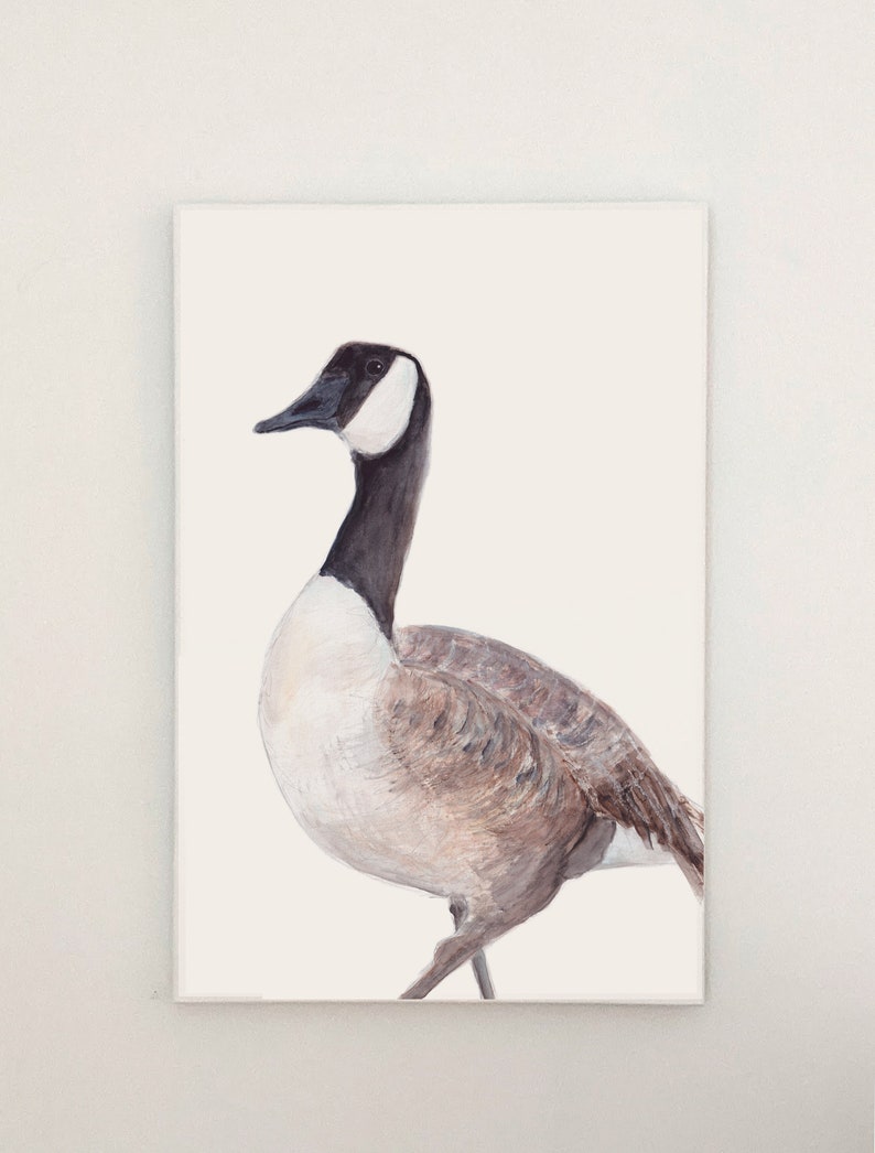 Canadian Big Goose Painting Art Print, Birds Wall Decor, Animals Prints ...