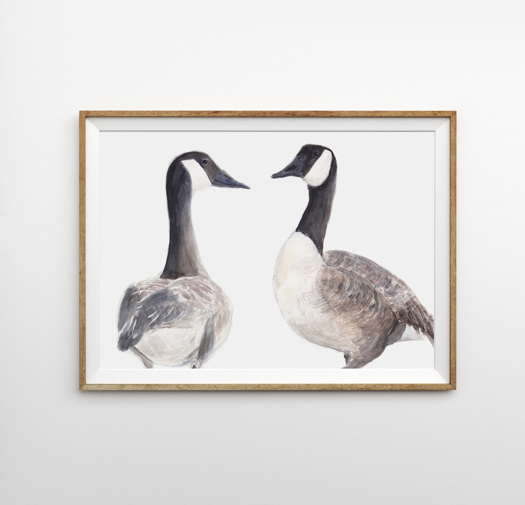 Geese Love, Art Print, Bird Goose Watercolor Wall Decor - Etsy