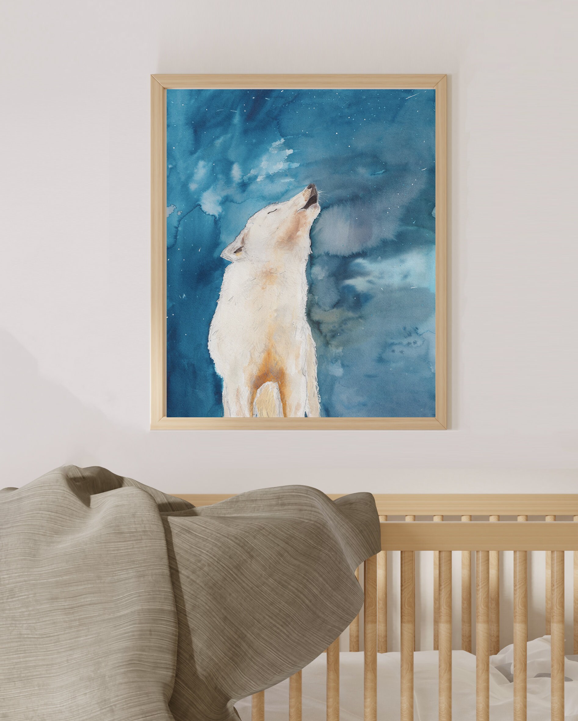 Arctic Wolf Art Print White Wolf Wall Decor Animals Prints - Etsy