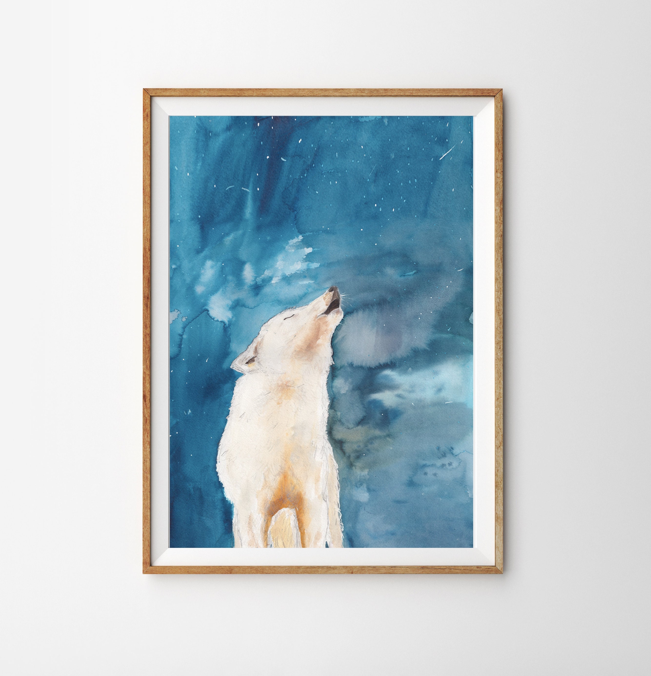 Arctic Wolf Art Print White Wolf Wall Decor Animals Prints - Etsy