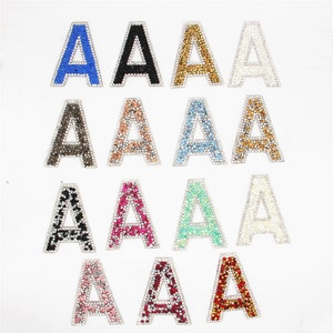 White Beaded Hot Press Personalized Multiple Colors Handmade Letter ...