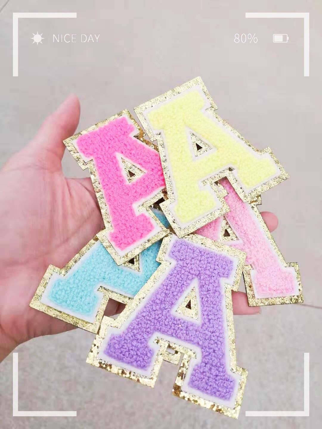 3" Chenille Varsity Letter Patch: Gold Glitter, Iron-on - Etsy