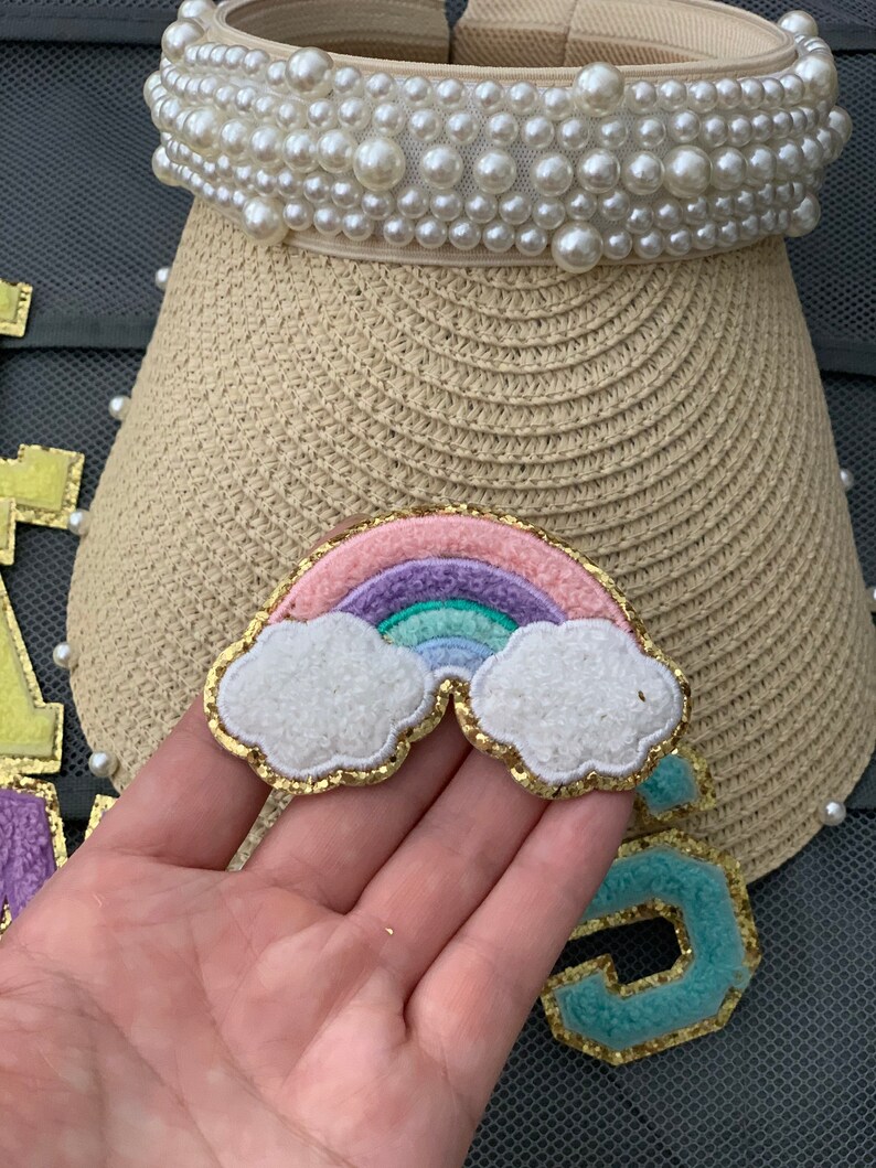 ADHESIVE Rainbow Chenille Patch-chenille Glitter Patch - Etsy
