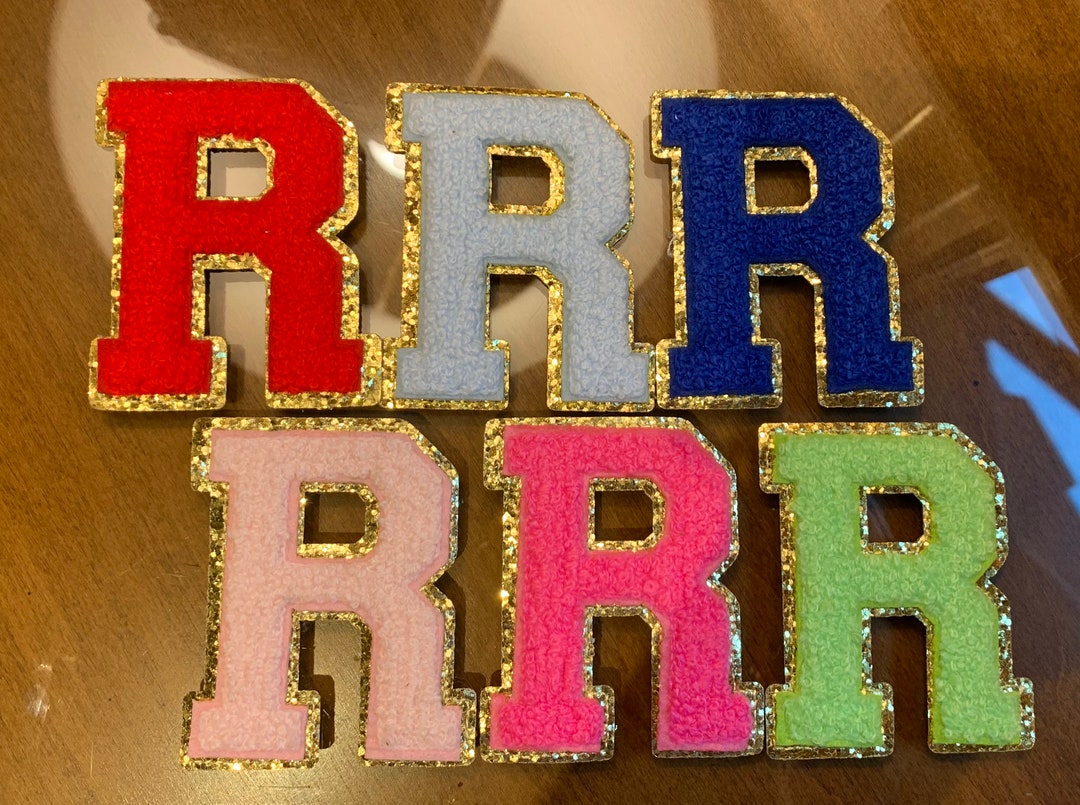 ADHESIVE 2.75 Varsity Personalized Chenille Letter Patchs-laptop,bag ...
