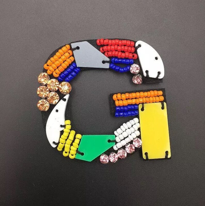 New letter A-Z Handmade Embroidering beaded Patchs/JACKET | Etsy
