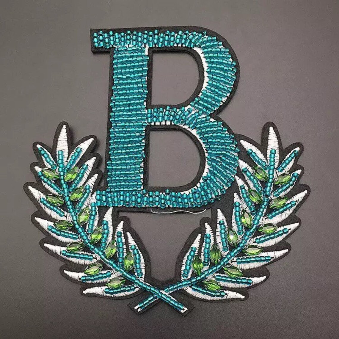 Embroidered Beaded Letter B Patch – Iron-on Applique - Etsy