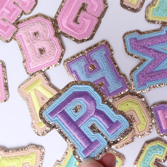 New Style ADHESIVE Varsity GLITTER Patch-letter Patch-laptop - Etsy
