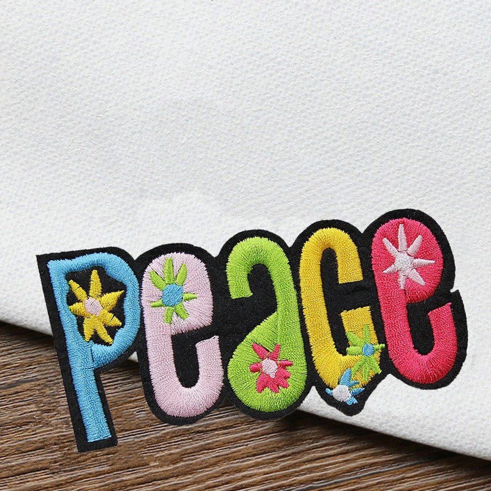 Hope Peace Iron on Cloth Patch embroidered Sew on - Etsy