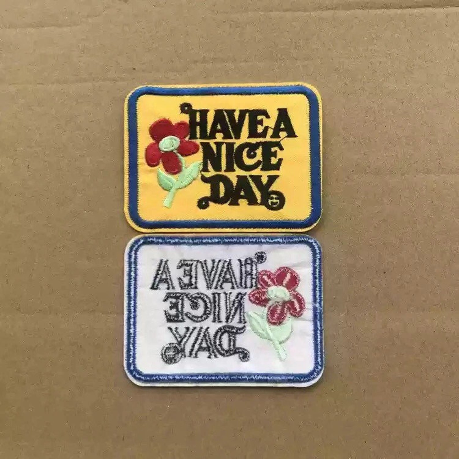 Have a Nice Day Embroidered Sew Iron on Applique Badge - Etsy