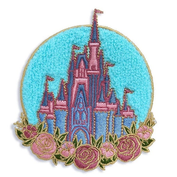 ADHESIVE Large Disney Castle Flower Chenille Patch-embroidery | Etsy