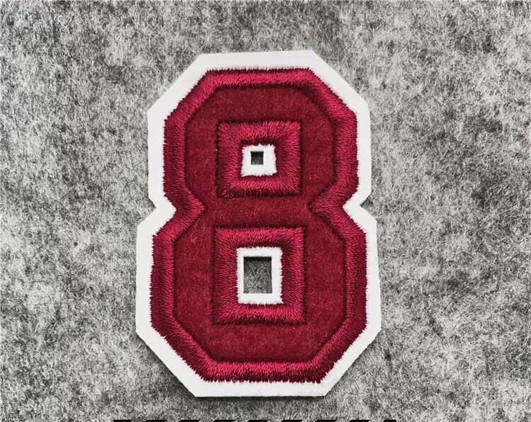 Red Number 0 Thru 9 Beaded Handmade Embroidery Patchs/crative - Etsy