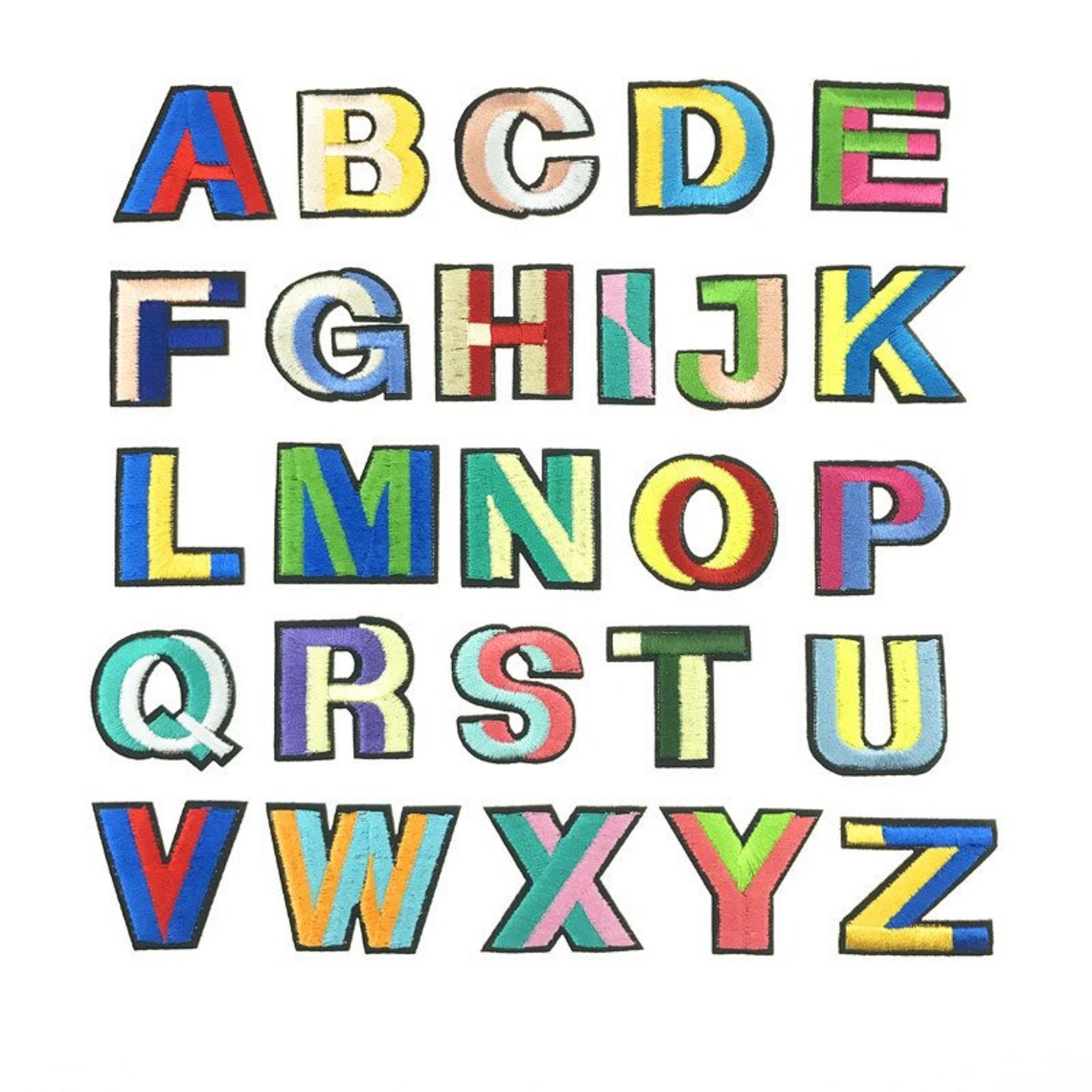Letter A Thru Z Colorful Alphabet Patches/sew or Iron on Patches/for ...