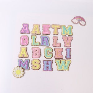 New Style ADHESIVE Varsity GLITTER Patch-letter Patch-laptop Stickers ...