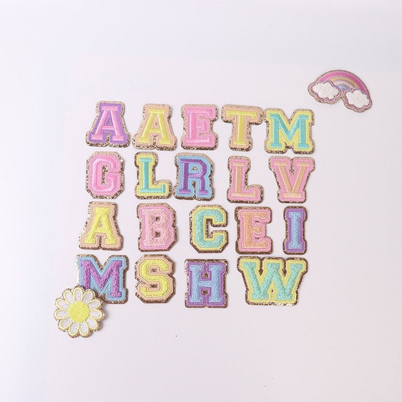 New Style ADHESIVE Varsity GLITTER Patch-letter Patch-laptop - Etsy